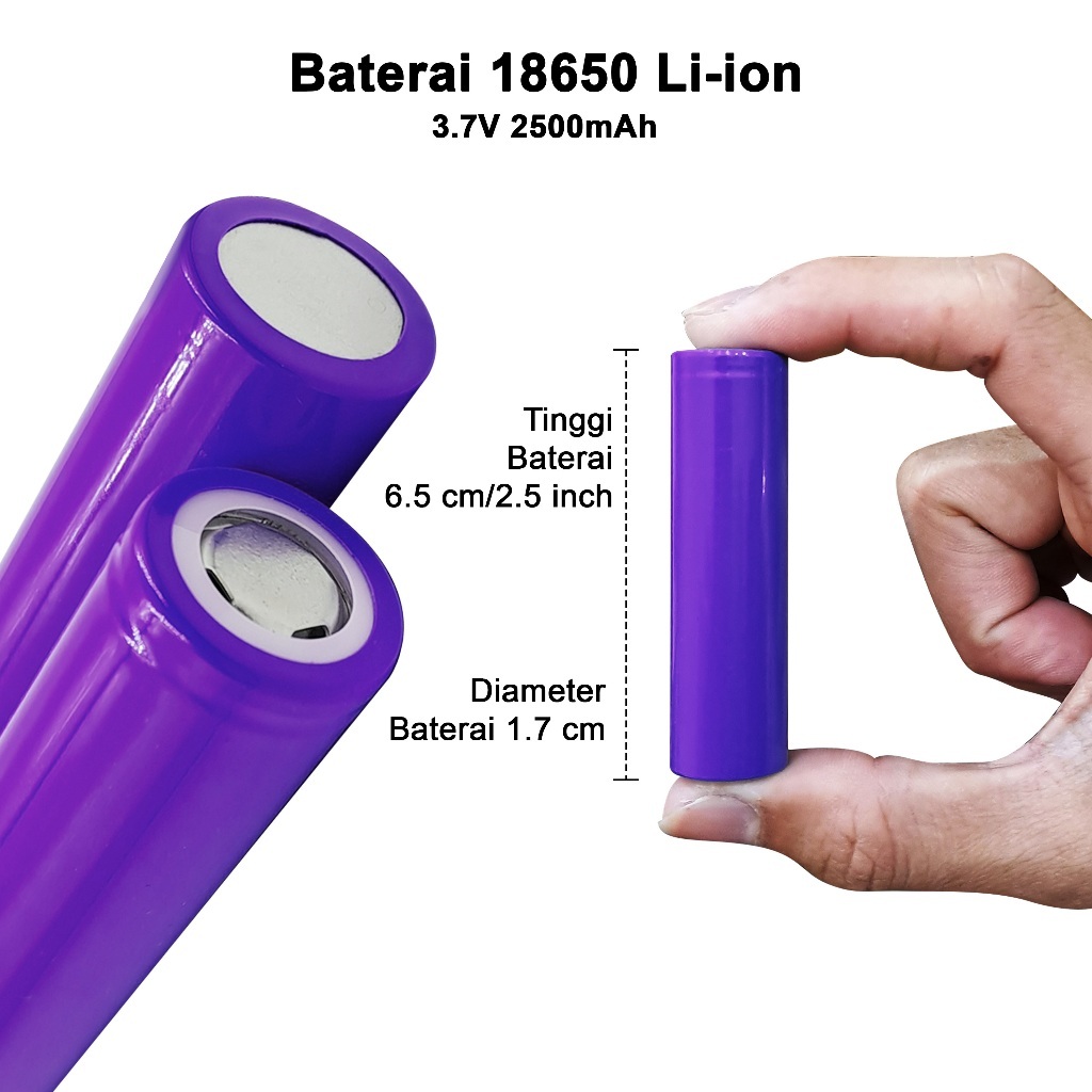 Jual Baterai/ Batery 18650 biru 3.7v rechargeable lithium Li-ion original 100% BARU | Shopee ...