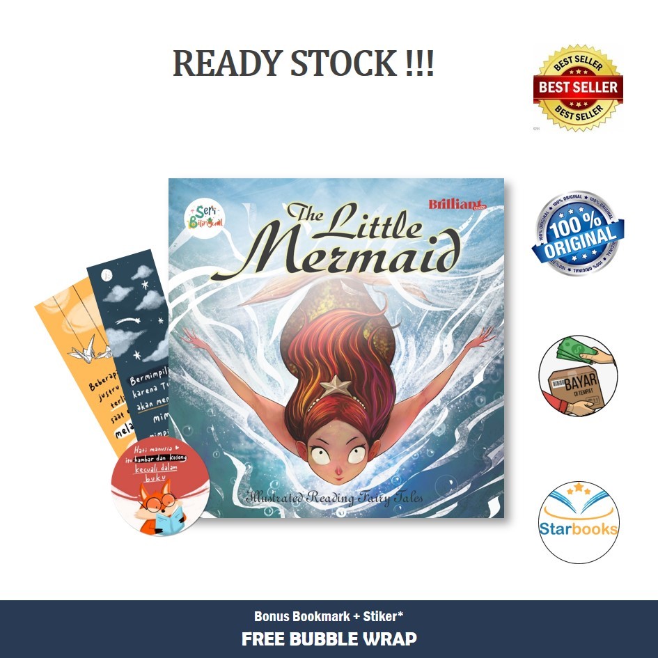 Jual Buku The Little Mermaid: Fairy Tales Seri Bilingual HC - Brilliant ...