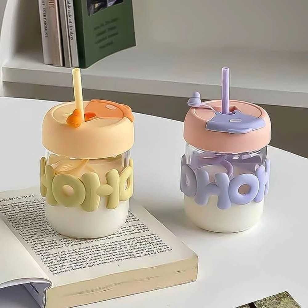 Jual Tumblr Gelas Minum Kaca HOHO Cup Kaca Simple Unik Aesthetic ATS ...
