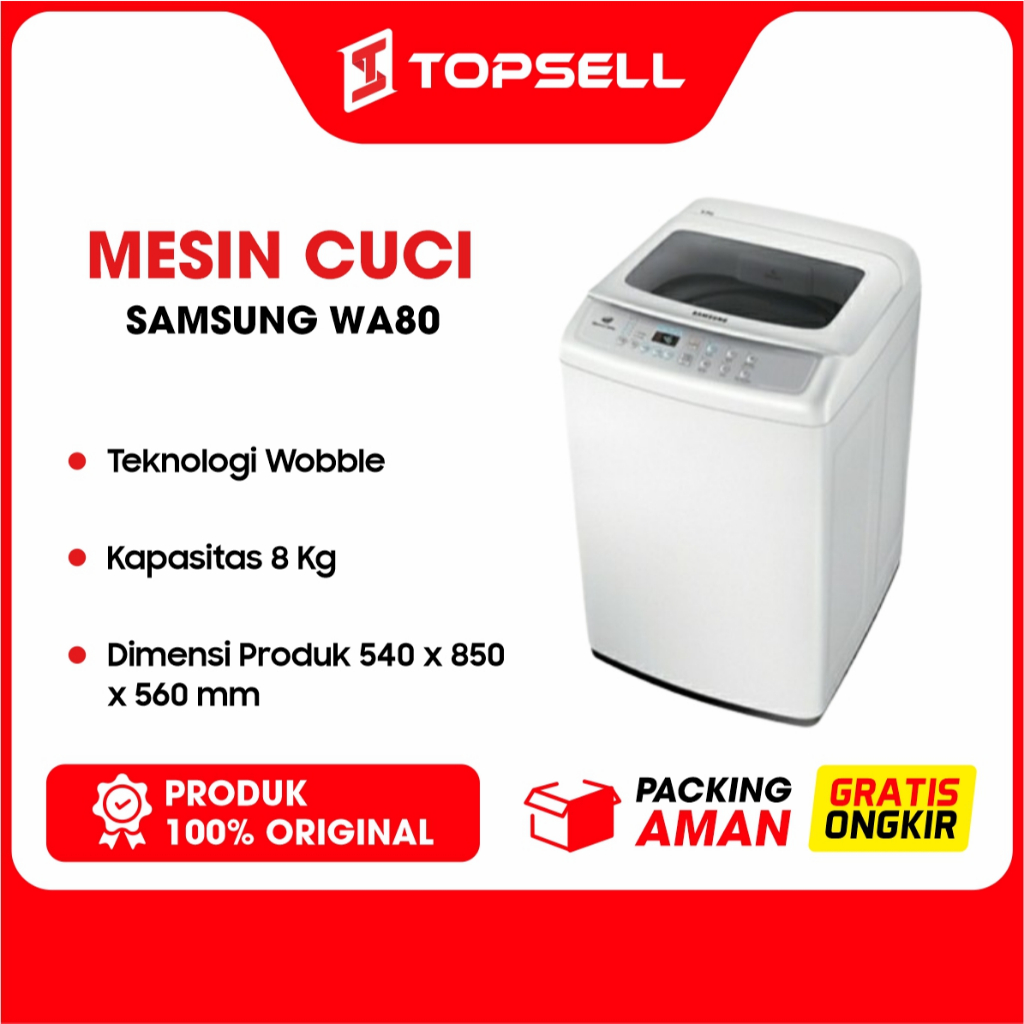 Jual Mesin Cuci Top Loading 8KG Samsung WA80 Gratis Ongkir ELC | Shopee Indonesia