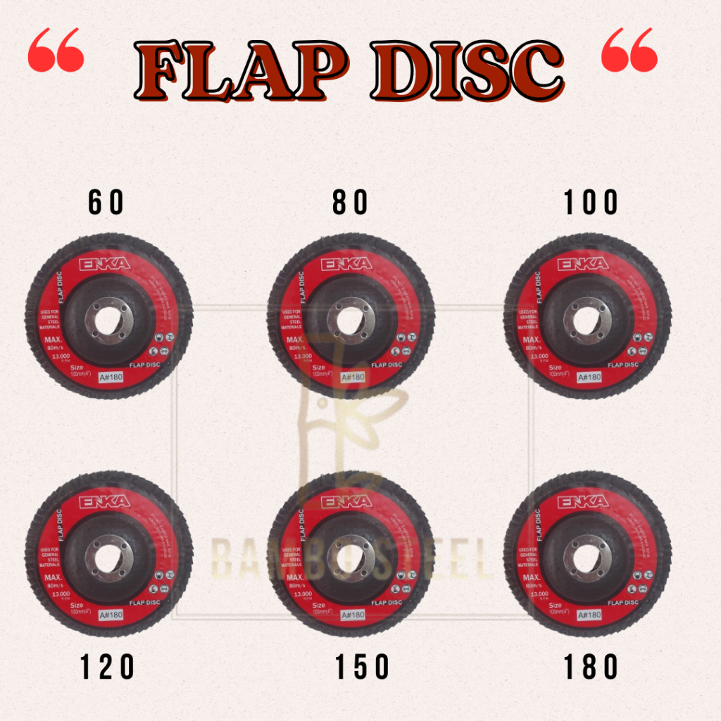 Jual Flap Disc Ampas Susun ENKA Grid 60 80 100 120 250 180 Gerinda ...
