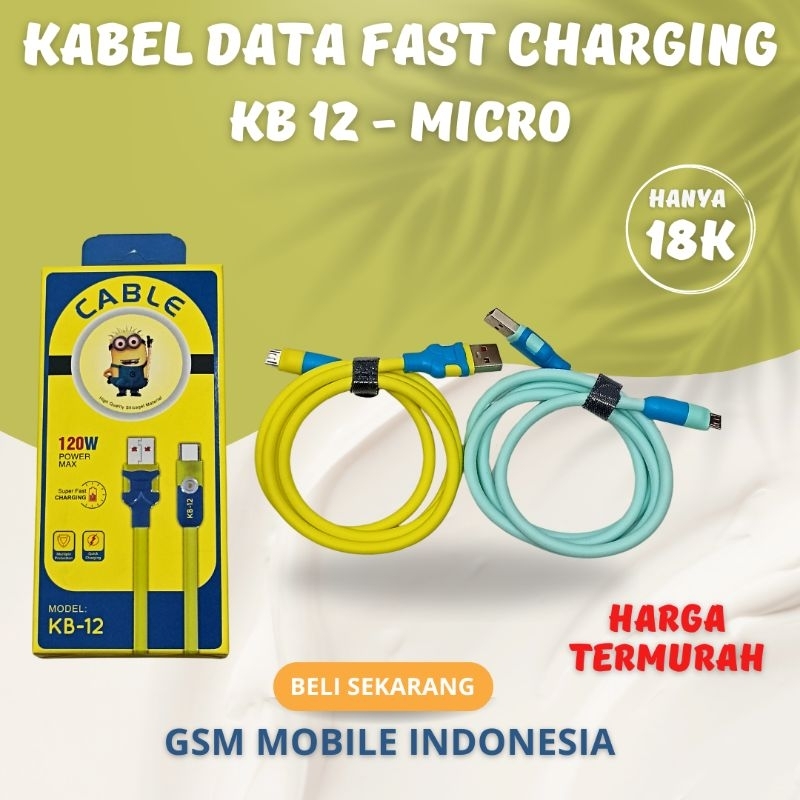 Jual Kabel Data Fast Charging KB-12 micro, type c dan lighting/iphone ...