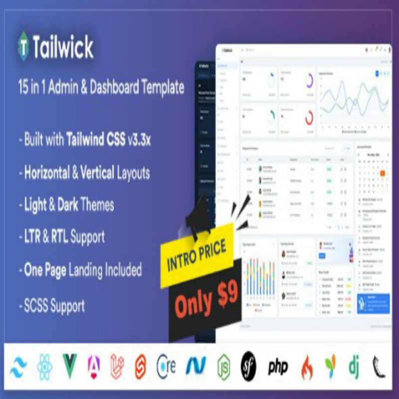 Jual TAILWICK - TEMPLAT ADMIN & DASBOR CSS TAILWIND | Shopee Indonesia