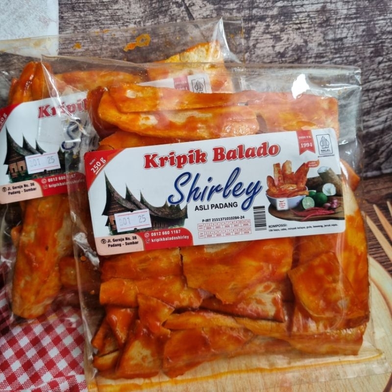 Jual Shirley Keripik Balado Panjang 250gr Sanjai Kripik Singkong Balado ...