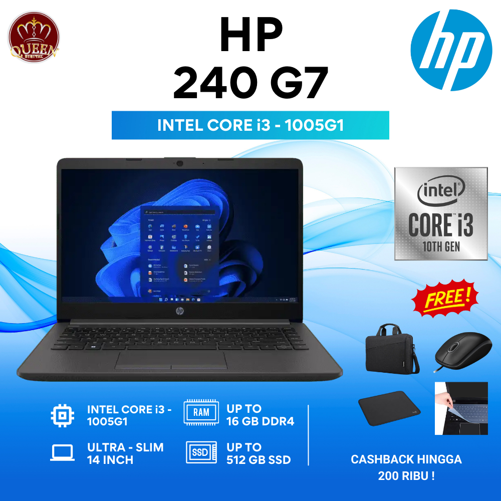 Jual HP 240 G7 | INTEL CORE i3-1005G1 [ i3 GEN 10 ] 8GB RAM | SSD 512GB ...