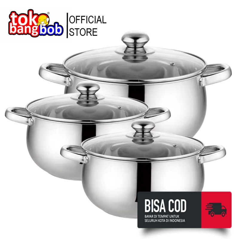 Jual Panci Labu Soup Pot Satuan Belly Pot Ukuran 20 22 dan 24cm Tutup ...