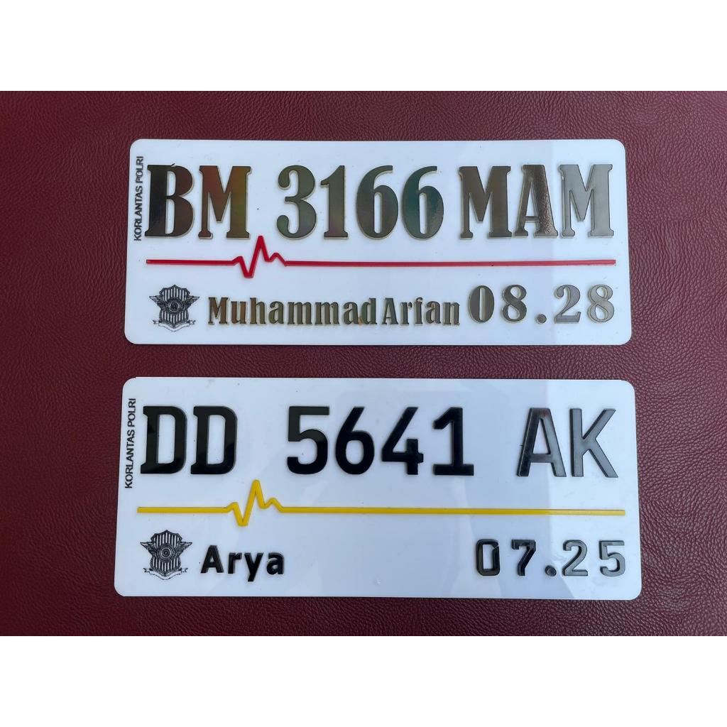 Jual Plat Nomor Motor Akrilik Putih Timbul / Plat Nomor Hologram ...