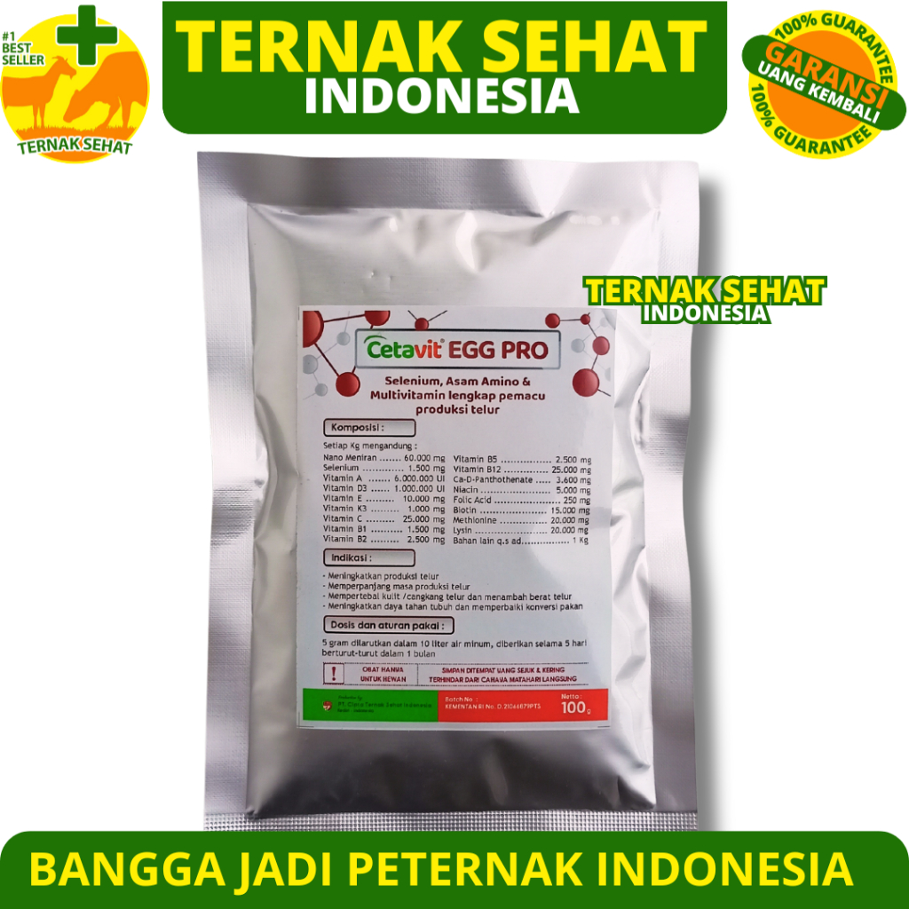Jual CETAVIT EGG PRO 100 GRAM - Multivitamin Lengkap Pemacu Produksi Telur Ayam & Bebek Petelur ...