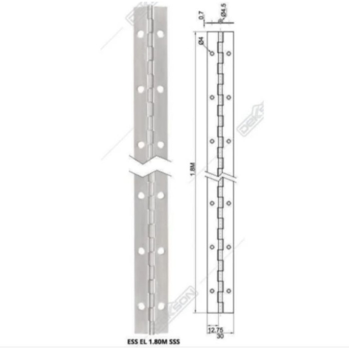 Jual ENGSEL PIANO / HINGE CONTINOUS DEKKSON ESS EL 1.80M SSS | Shopee ...
