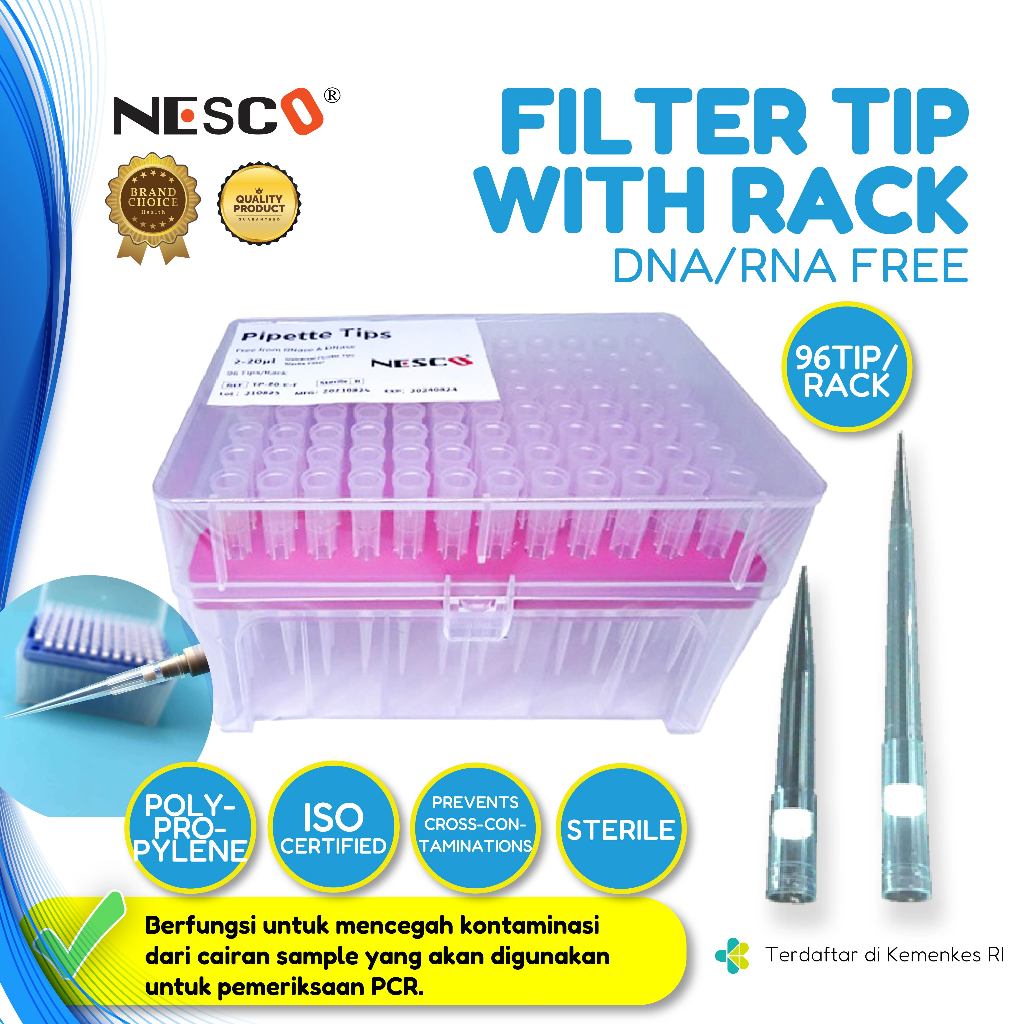 Jual Filter tips with rack, DNA/RNA Free | Shopee Indonesia