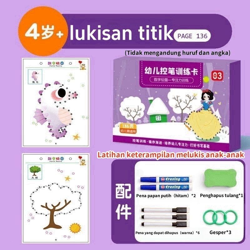 Jual Magical Tracing Workbook ReusableDot To Dot Wipe And Clean Book ...