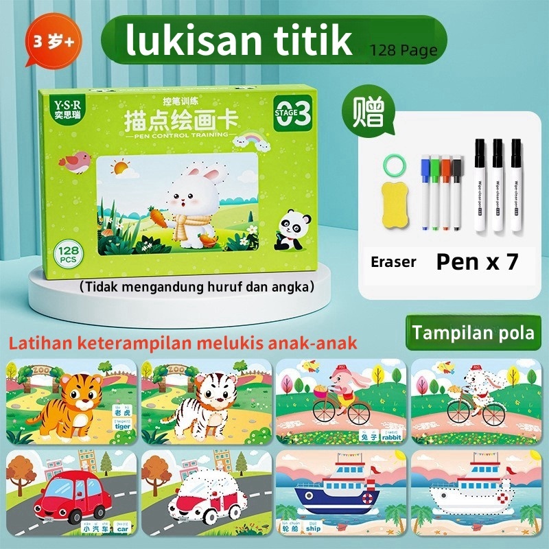 Jual Magical Tracing Workbook ReusableDot To Dot Wipe And Clean Book ...