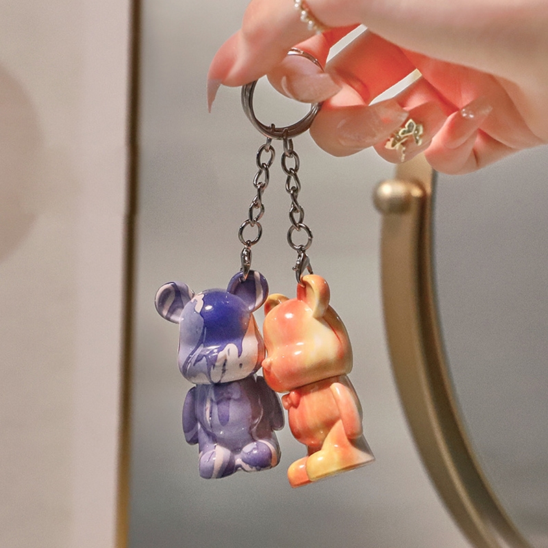 Jual COD ️Lipstik Matte Gantungan Kunci Lucu Beruang Lip Cream Velvet Bear Keychain Lipstick Lip ...