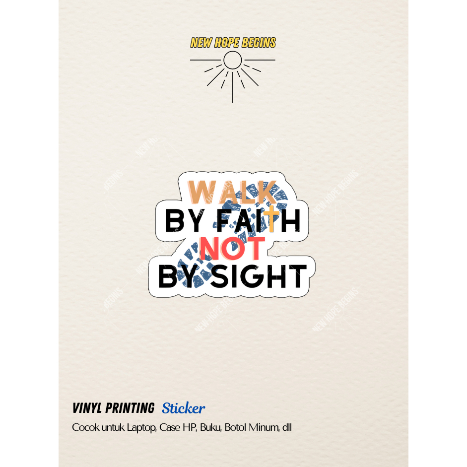 Jual STIKER ROHANI ALKITAB WALK BY FAITH / VINYL WATERPROOF ANTI AIR ...