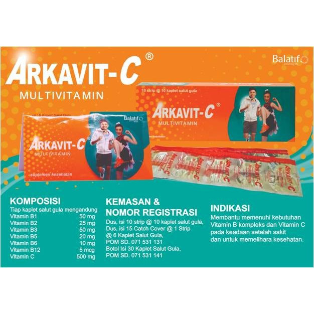 Jual Multivitamin Arkavit - C 1 strip isi 10 tablet | Shopee Indonesia