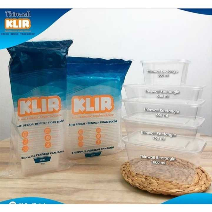 Jual [1 Pack isi 25 pcs] Thinwall KLIR Rectangle 200 ml, 250 ml, 300 ml ...
