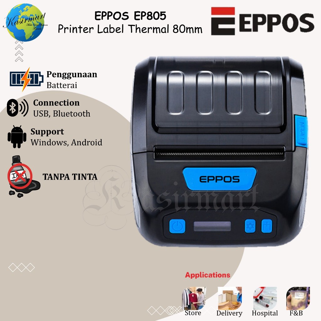 Jual Printer Bluetooth Resi Barcode Thermal Eppos EP805 [Dual Mode ...