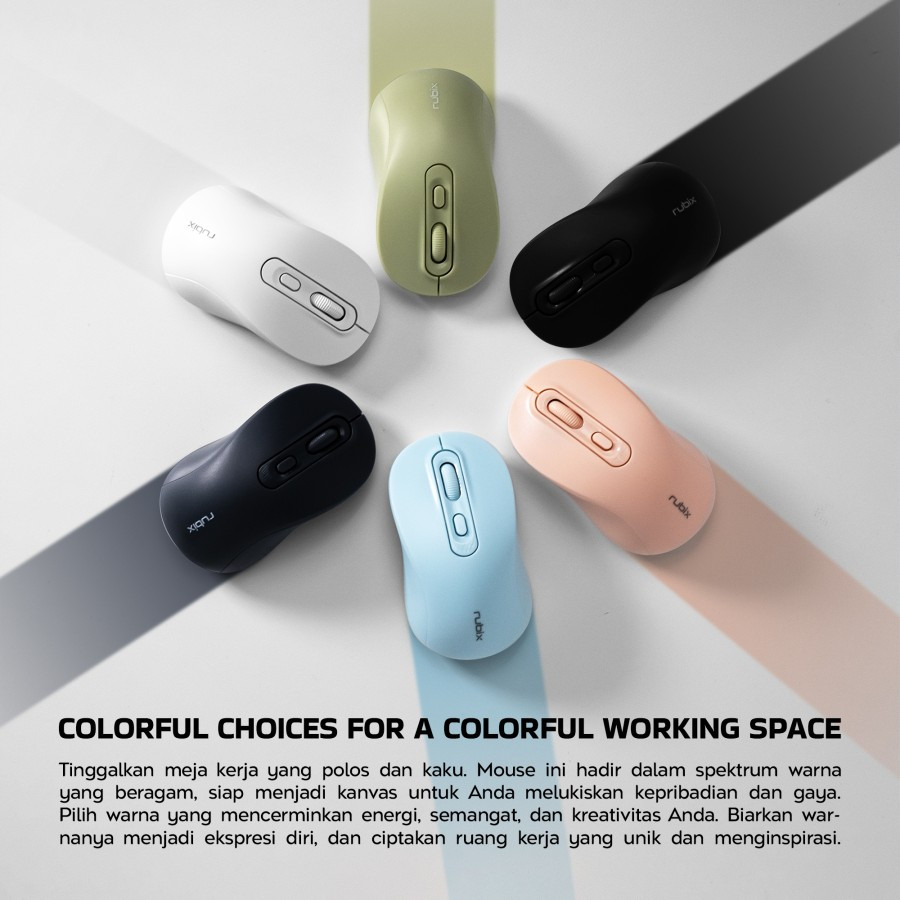 Jual Mouse Office DA Rubix M103 Black Wireless Silent Click Lightweight ...