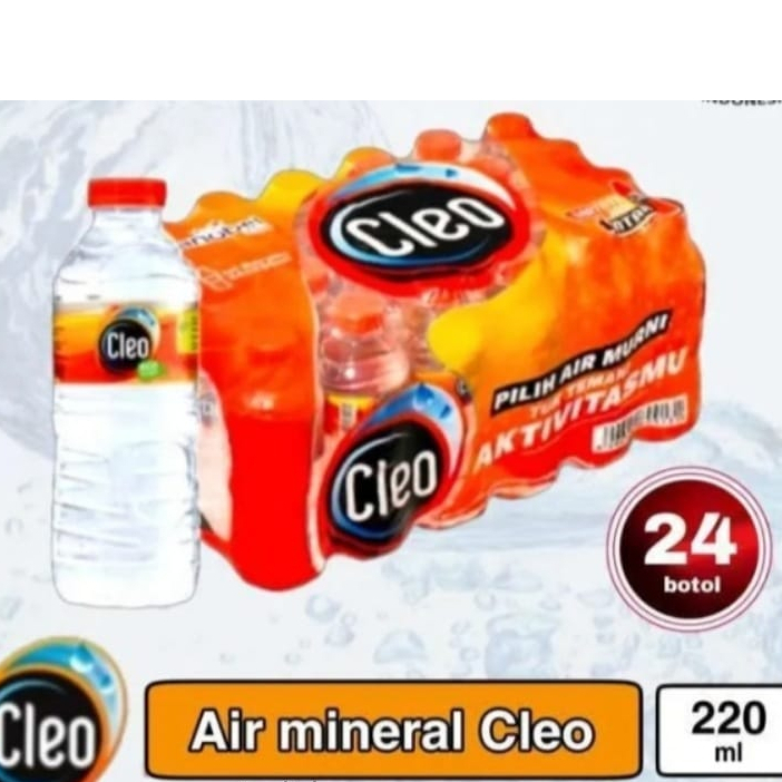 Jual air mineral cleo 220 ml / cleo botol mini / cleo mini 220ml x 24 pcs | Shopee Indonesia