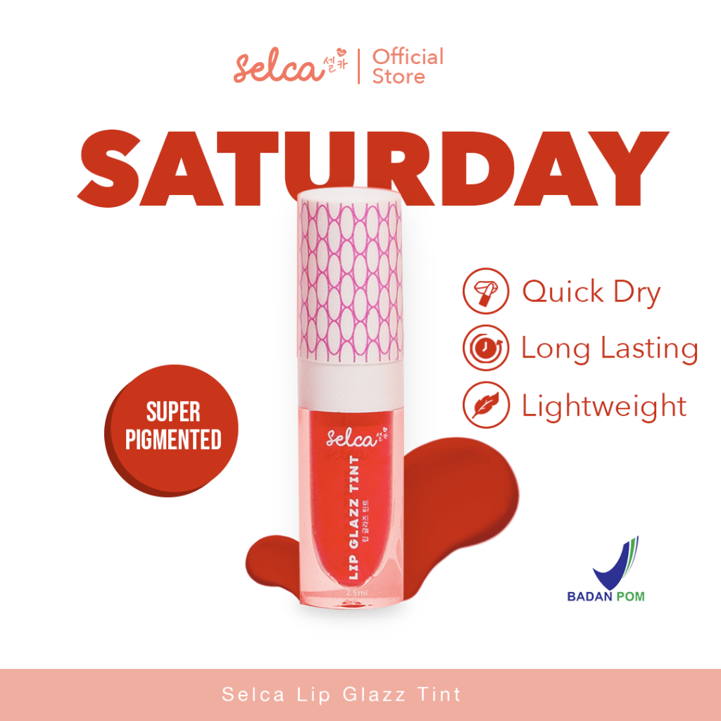 Jual SELCA Lip Glazz Tint Day Series - SATURDAY | Shopee Indonesia