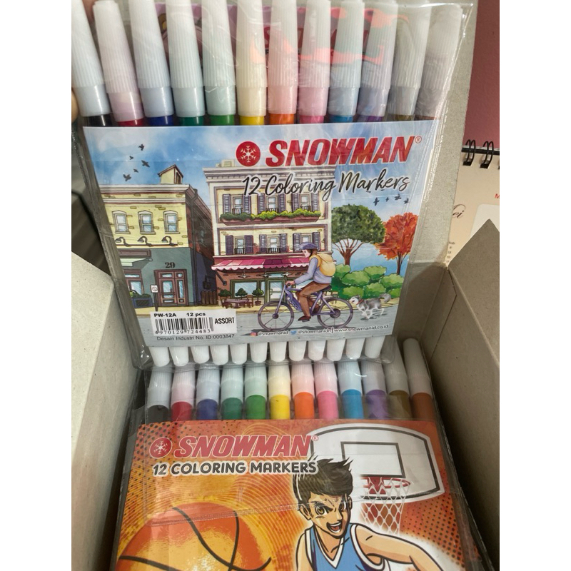 Jual Snowman Marker isi 12 warna | Shopee Indonesia