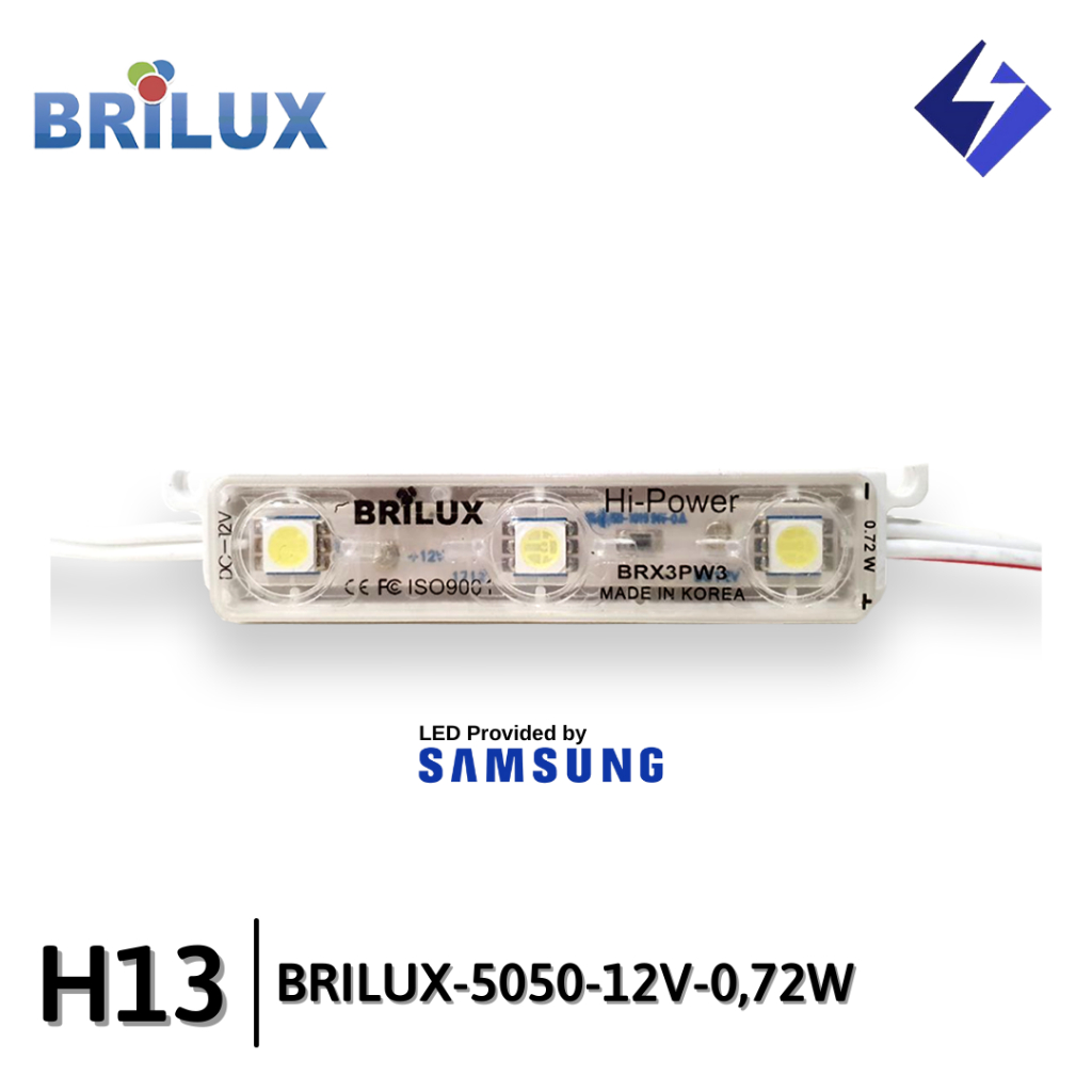 Jual BRILUX LED Modul SAMSUNG 3 Mata 5050 12V DC 0.72W White | Shopee ...
