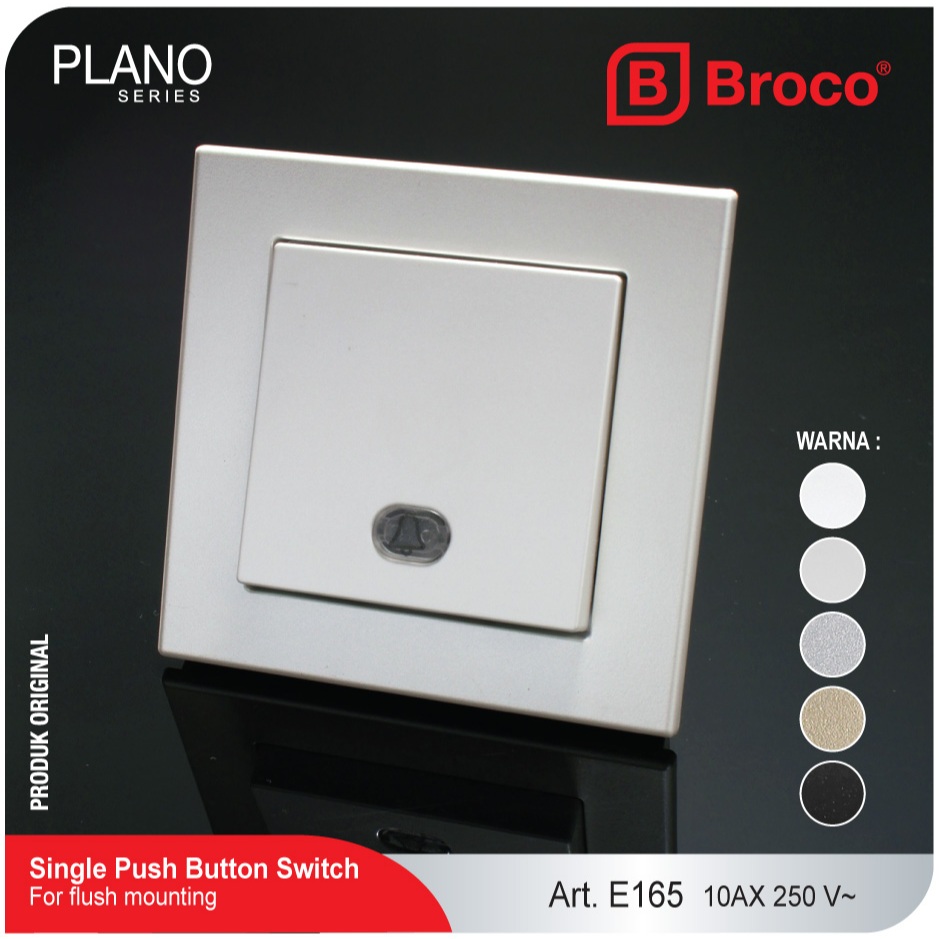 Jual Broco Electrical Plano E165 Saklar Tekan Tombol | Shopee Indonesia