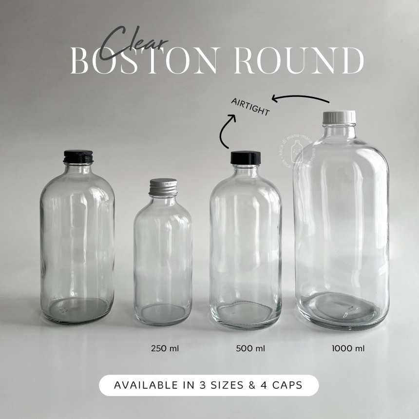 Jual Botol kaca clear berbagai macam ukuran - botol juice kopi - boston ...