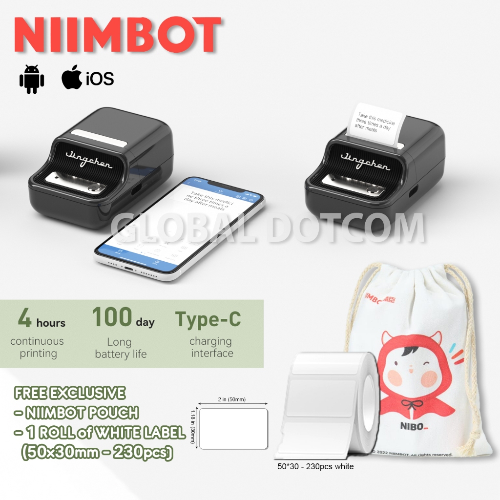 Jual NIIMBOT B21 PRINTER LABEL THERMAL BLUETOOTH MINI PORTABLE ANDROID ...