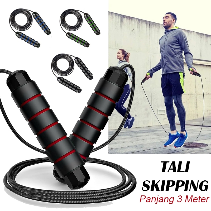 Jual Tali Skipping Jump Rope Bearing Thick Premium 3 Meter Dewasa ...