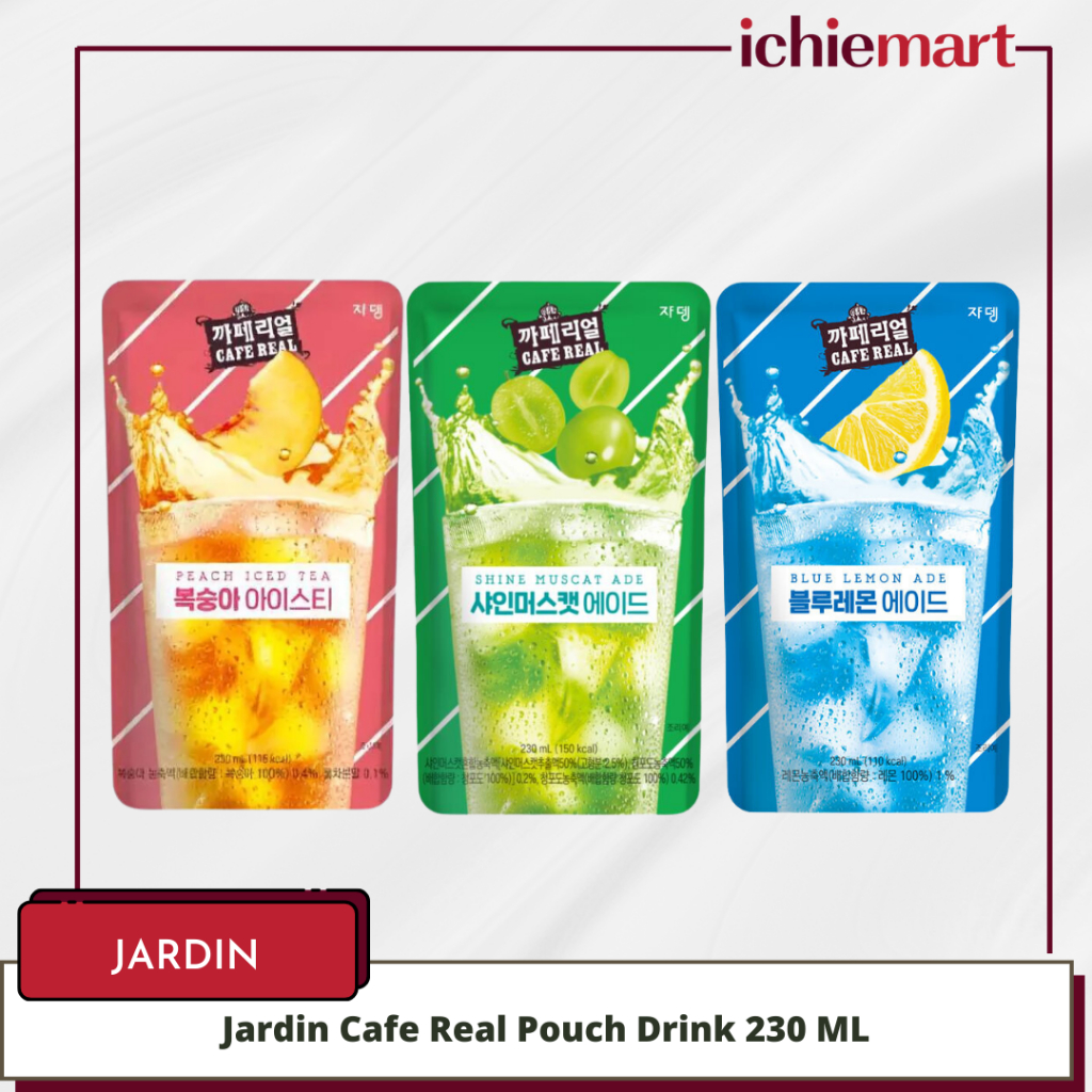 Jual Jardin Cafe Real Peach Tea / Shine Muscat Ade / Blue Lemon Ade Korean Pouch Drink 230 ML ...
