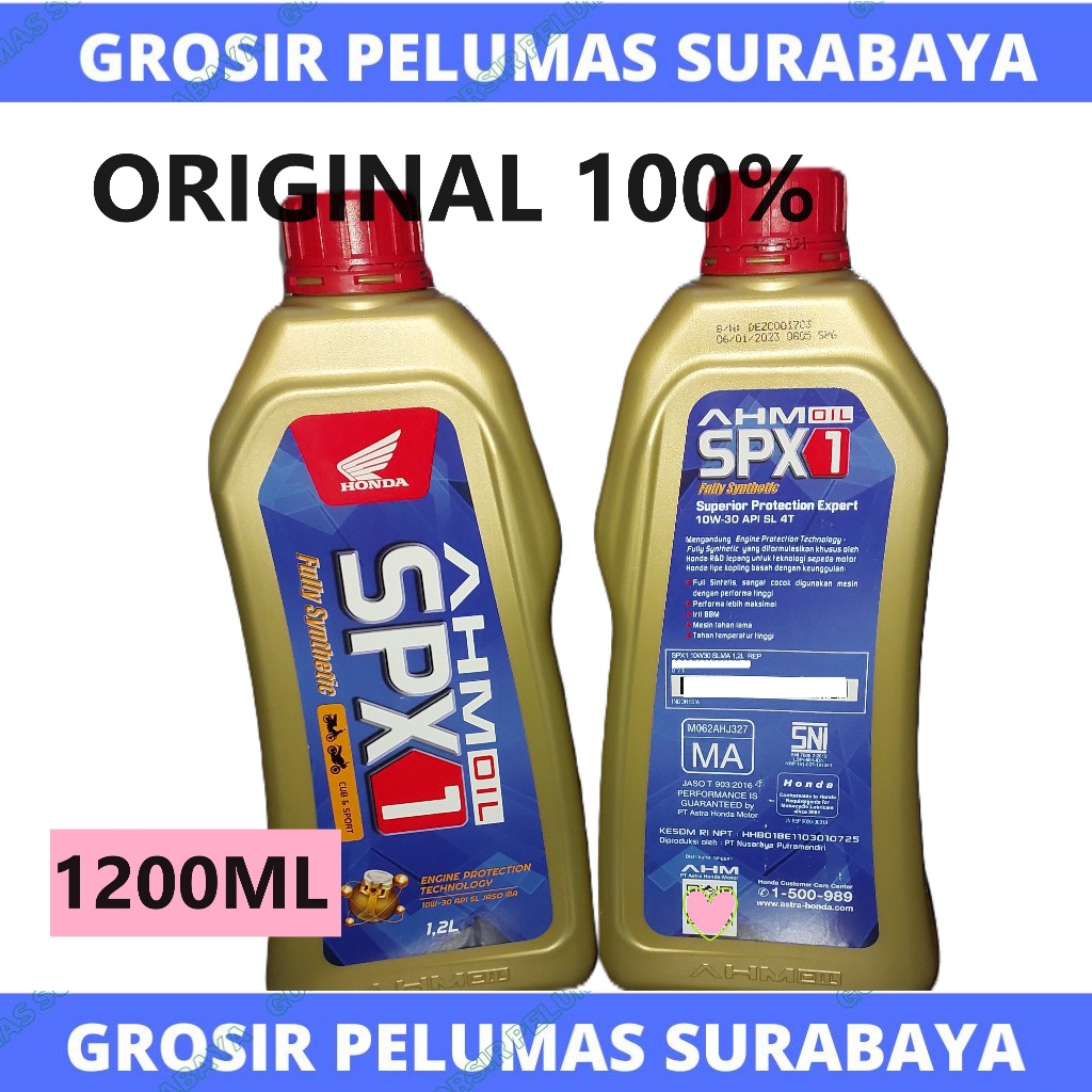 Jual ORIGINAL Oli motor sport Honda AHM SPX 1 1200ML 1.2 1,2 LITER Full ...
