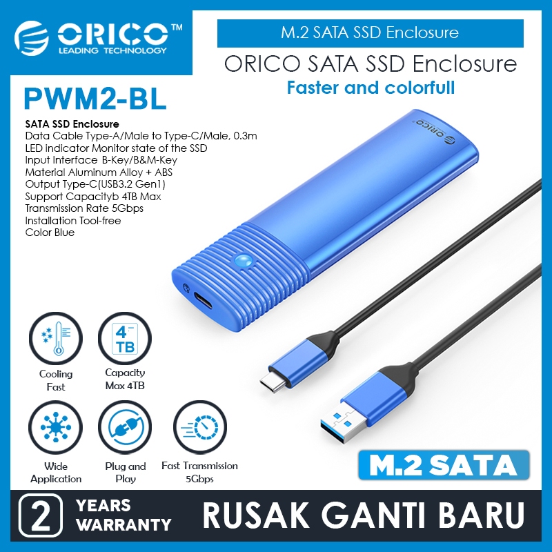 Jual ORICO M2 NVMe / M2 SATA NGFF / Dual Protocol Enclosure - PWM2 ...