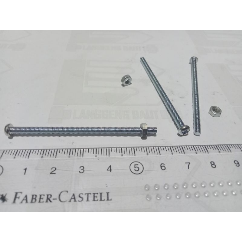 Jual Baut Mur JP M3x60 / Baut Obeng Plus Kepala Bulat 3mm Panjang 6cm ...
