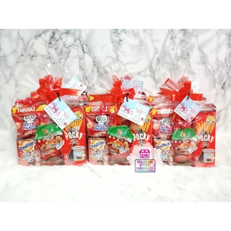 Jual Bingkisan Ulang Tahun serba Merah || Snack Ultah Serba merah ...