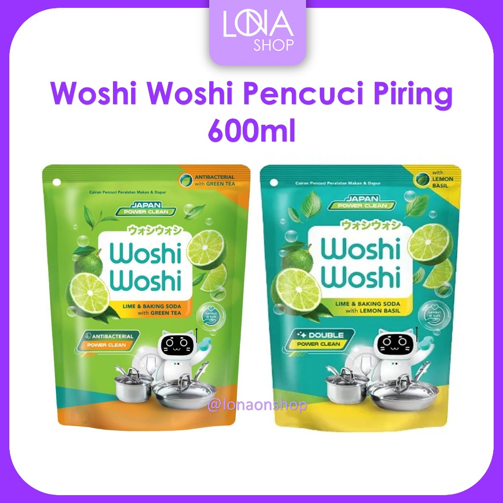 Jual Woshi woshi sabun cuci piring 600ml lime and baking soda with green tea / lemon basil ...