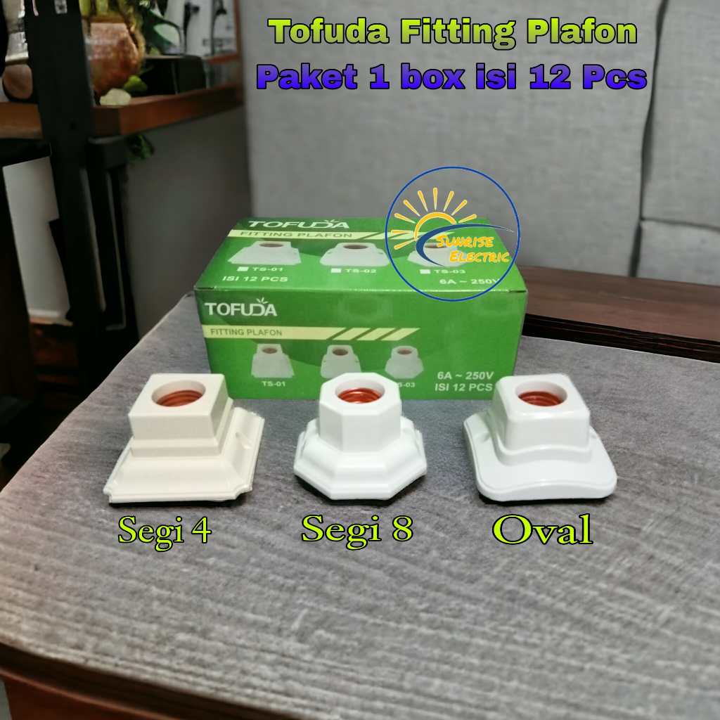 Jual Paket 1 Box isi 12 Pcs Tofuda Fitting Lampu Plafon Tersedia Model ...