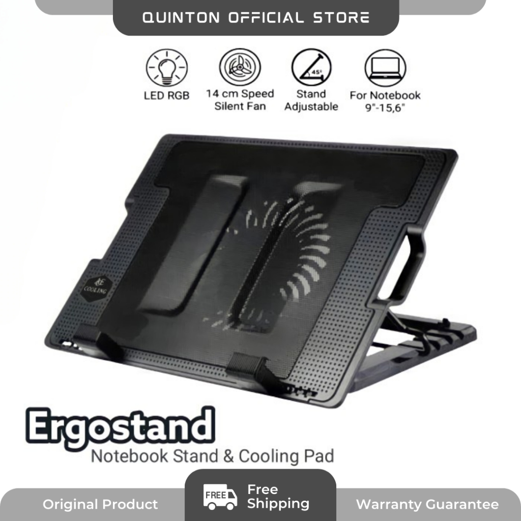 Jual QUINTON ergostand NC88 Kipas laptop high speed dengan jaring dan ...