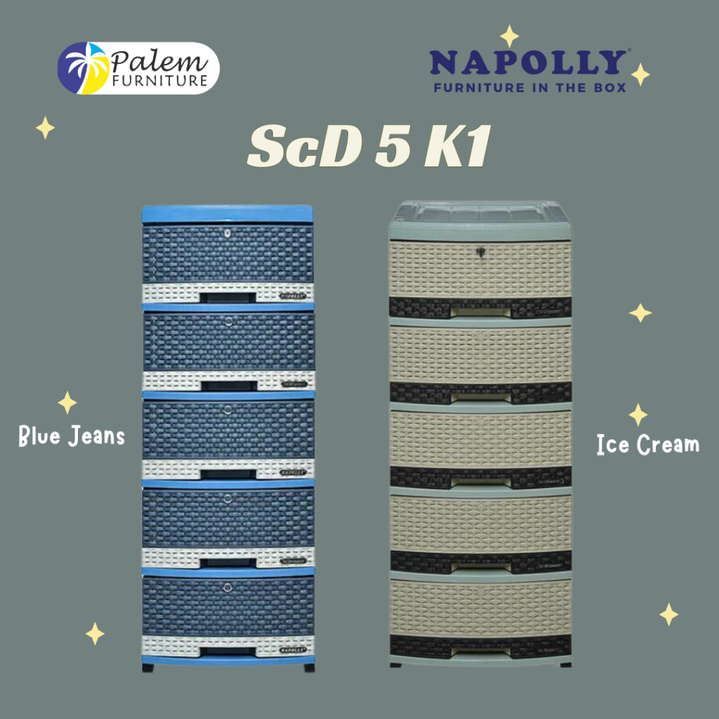 Jual NAPOLLY CONTAINER DRAWER 5 SUSUN SCD 5 K1 - DRAWER MOTIF ROTAN ...
