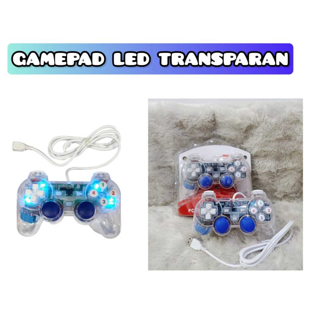 Jual Gamepad LED Transparan Kabel/Joy Stick Led Transparan | Shopee ...