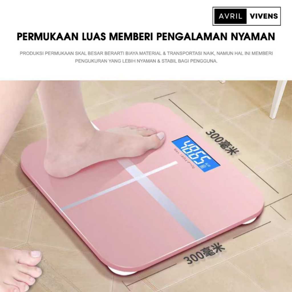 Jual [AVV] Timbangan Berat Badan Digital Kaca 180kg / Timbangan Dewasa ...