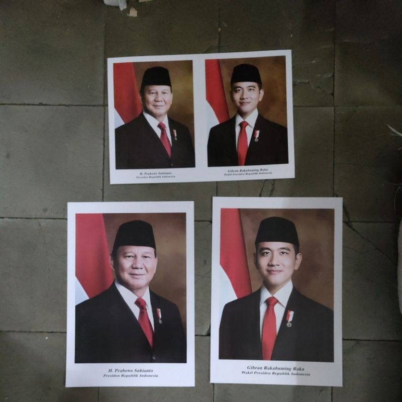 Jual Poster Foto Presiden dan Wakil Presiden Indonesia RI Prabowo Gibran | Shopee Indonesia