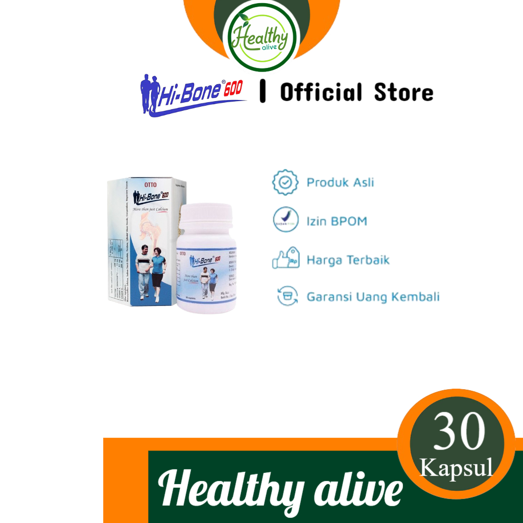 Jual HI-BONE Memelihara Kesehatan Tulang 600 BOTOL 30 kapsul | Shopee ...