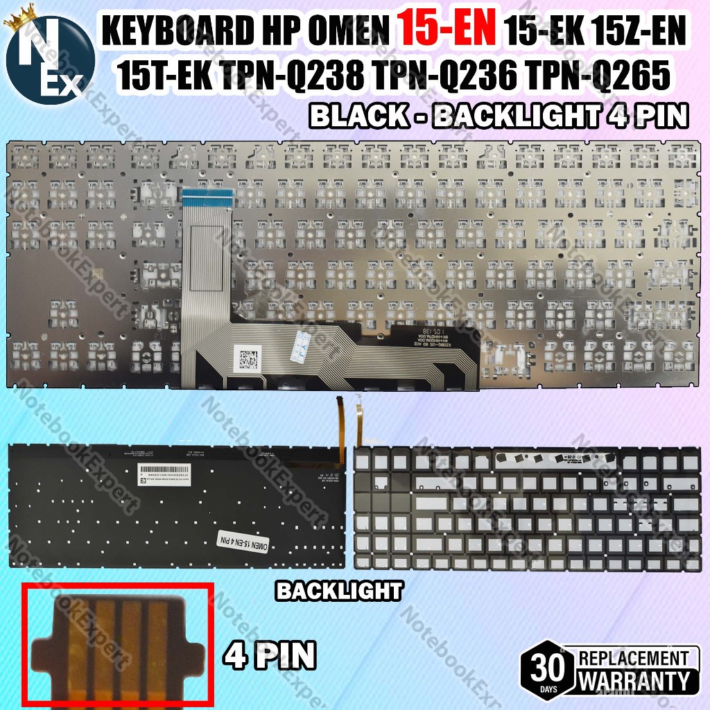 Jual KEYBOARD HP OMEN 15-EN 15-EK 15Z-EN 15T-EK TPN-Q238 TPN-Q236 TPN-Q265 BLACK - BACKLIGHT 4 ...