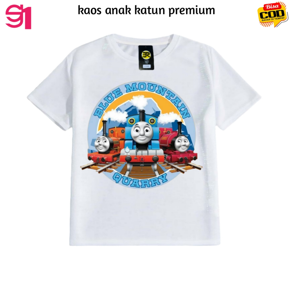 Jual COD!! Baju Anak Unisex Terbaru Motif THOMAS Katun 30s 1-10 Tahun ...