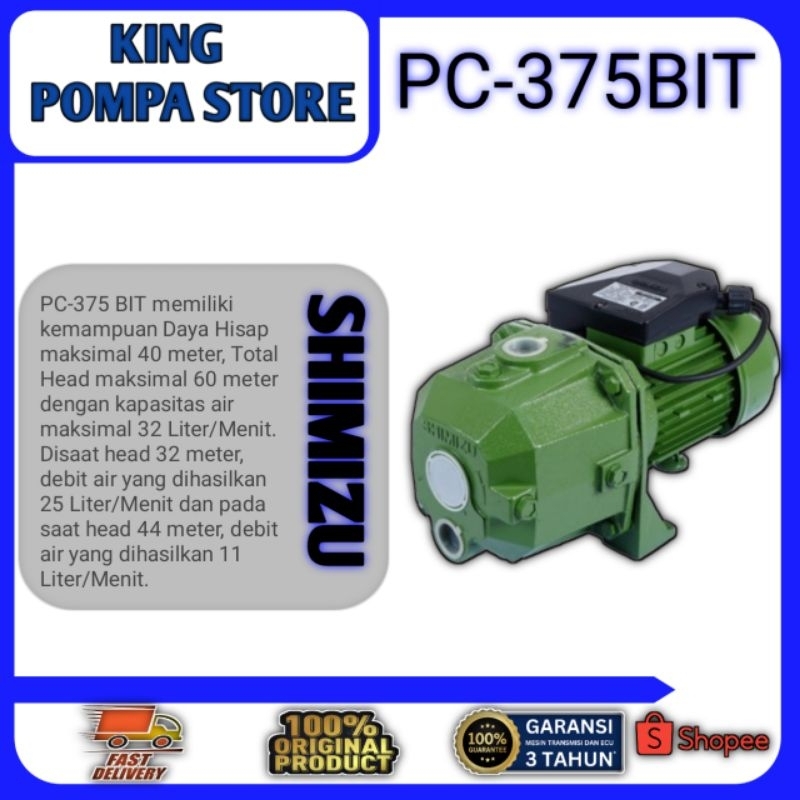 Jual POMPA AIR JET PUMP SHIMIZU PC-375 BIT POMPA AIR 375 WATT-NON ...