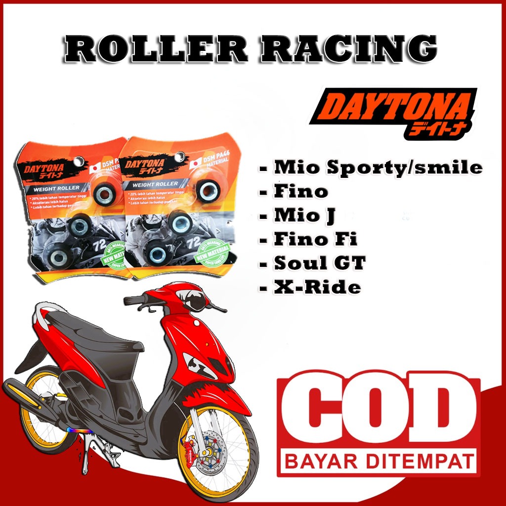 Jual Roller Racing Daytona Mio Smile/Sporty,Mio J,Fino,Fino Fi,SOul GT ...