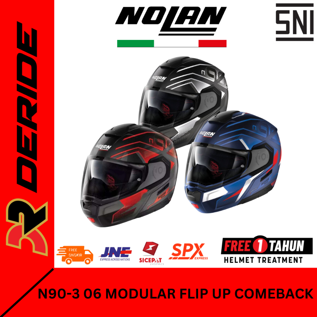Jual HELM NOLAN N90-3 06 COMEBACK N-COM MODULAR FLIP UP SNI ECE N903 N90 3 | Shopee Indonesia