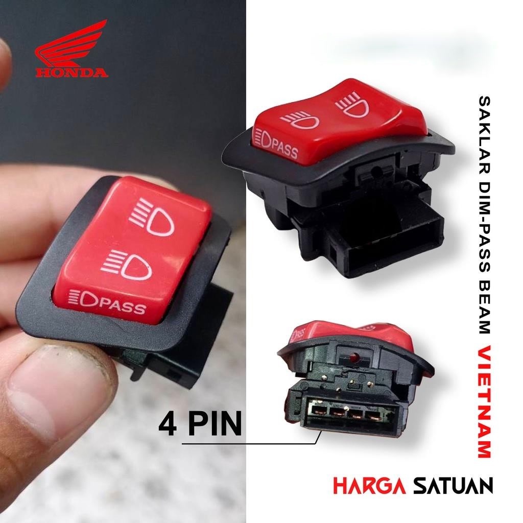 Jual Saklar Tombol Lampu Dim Beam On off 3 4 Pin Vietnam Merah | Shopee ...