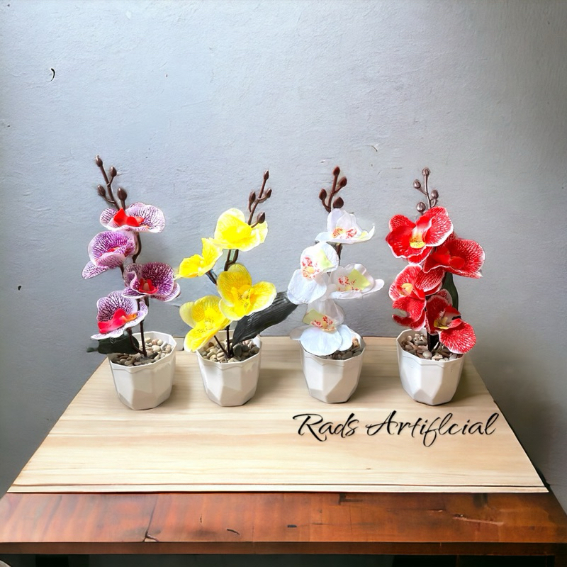 Jual Bunga hias anggrek pot permata hiasan meja bupet dll / sudah ...